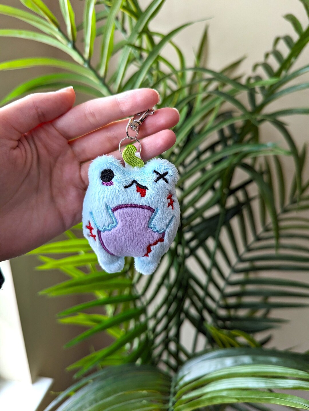 Blue Zombie Frog Plushie Keychain Handmade Mort Plush - Etsy