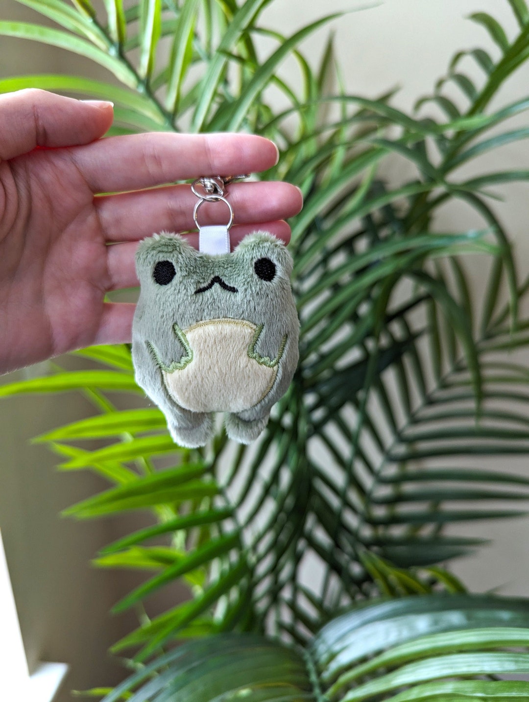 Poof - Green Frog Plushie Keychain Accessory Handmade - Etsy