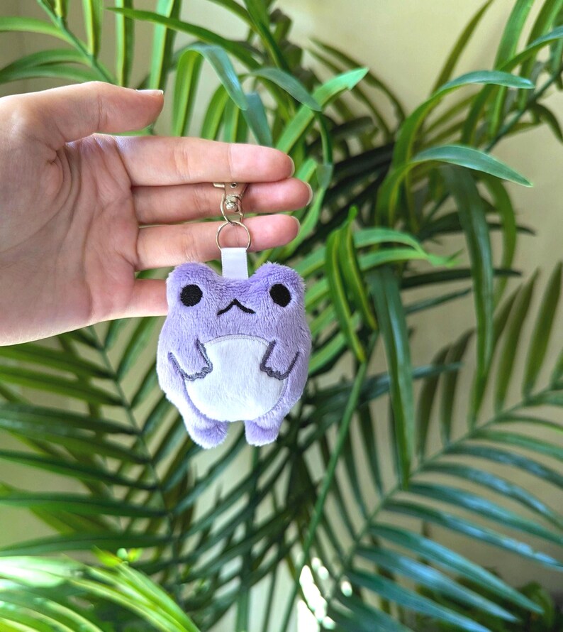 Taro - Purple Frog Plushie Keychain Handmade - Etsy