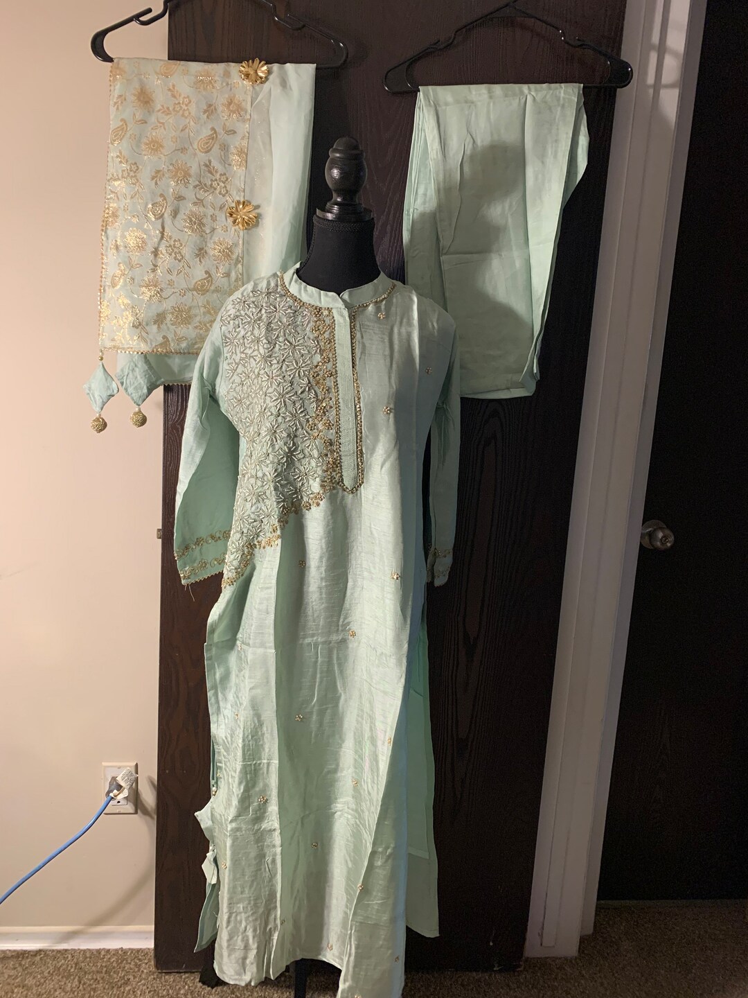 Teal Indian Pantsuit With Real Handwork - Etsy