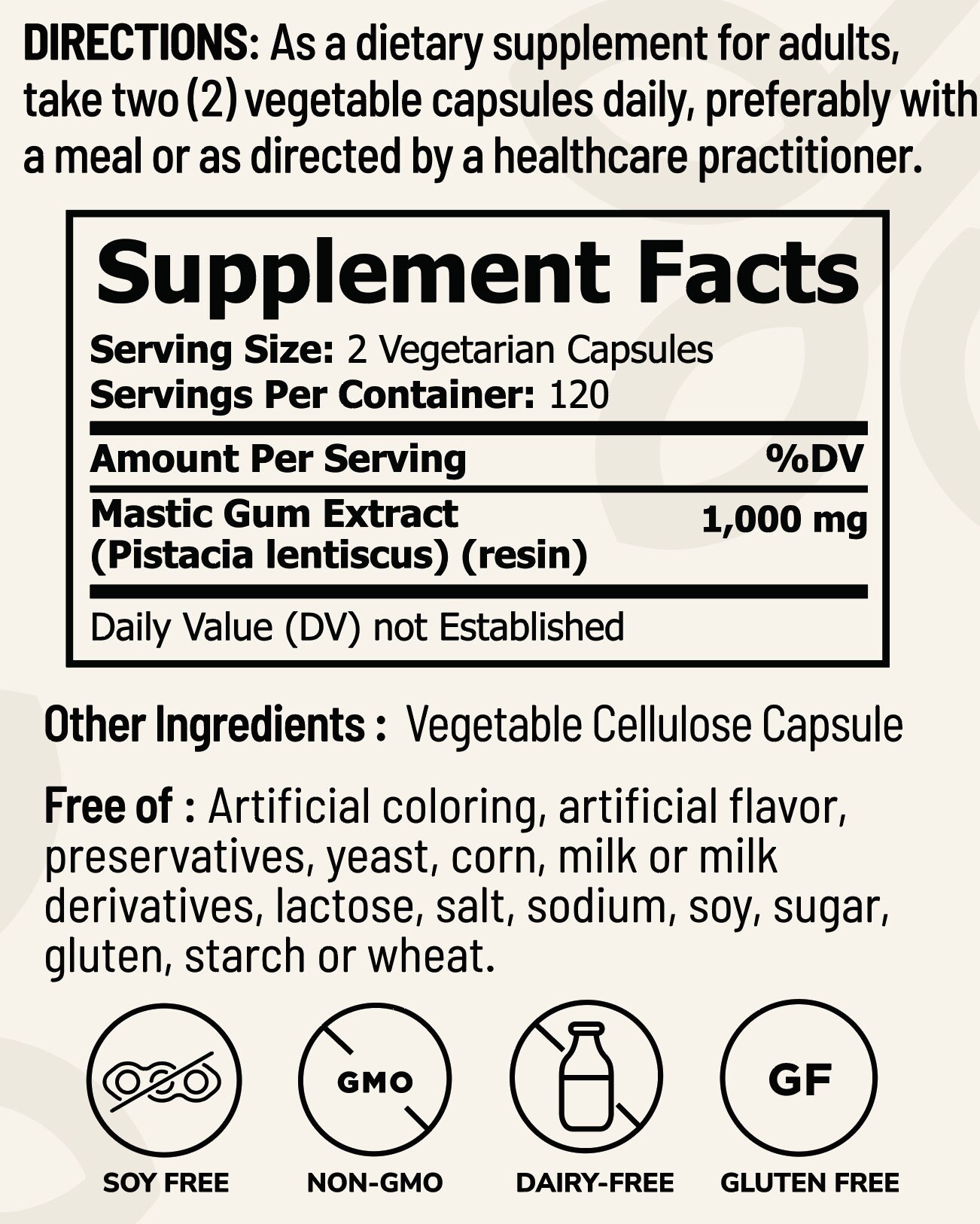 Super Nutra Mastic Gum 1000 Mg - for Gastric Health - 120 Veggie Caps ...