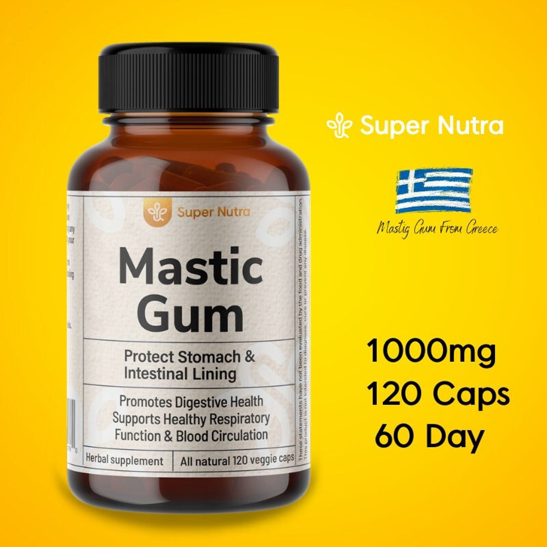 Super Nutra Mastic Gum 1000 Mg - for Gastric Health - 120 Veggie Caps ...