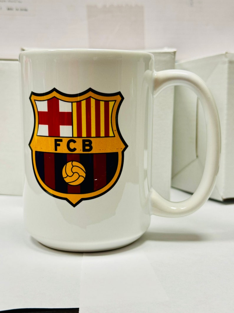 Exclusive 15 Oz Ceramic Soccer Mug for Real Madrid and FC Barcelona ...