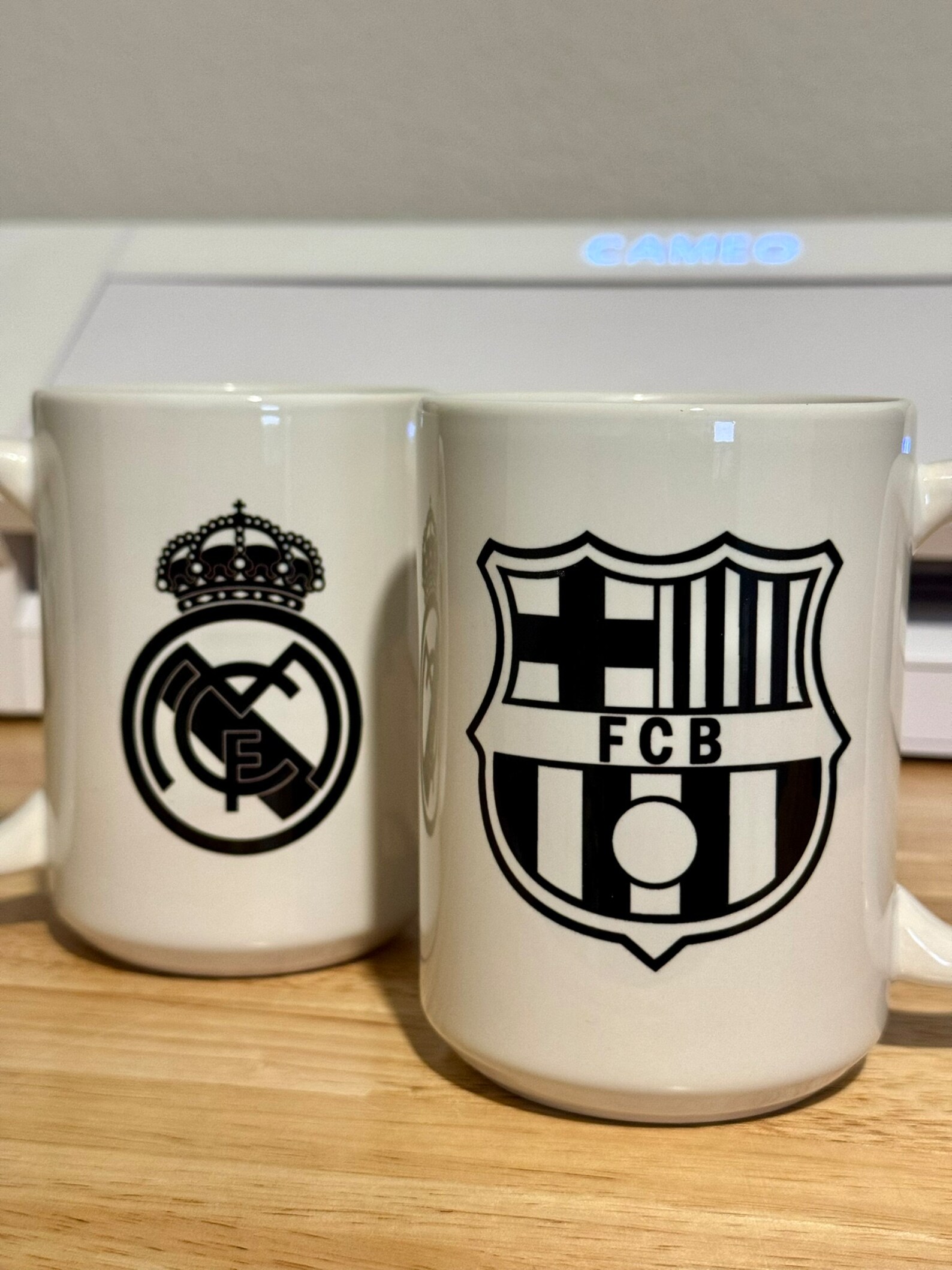 Exclusive Black Logo 15 Oz Ceramic Soccer Mug for Real Madrid and FC ...