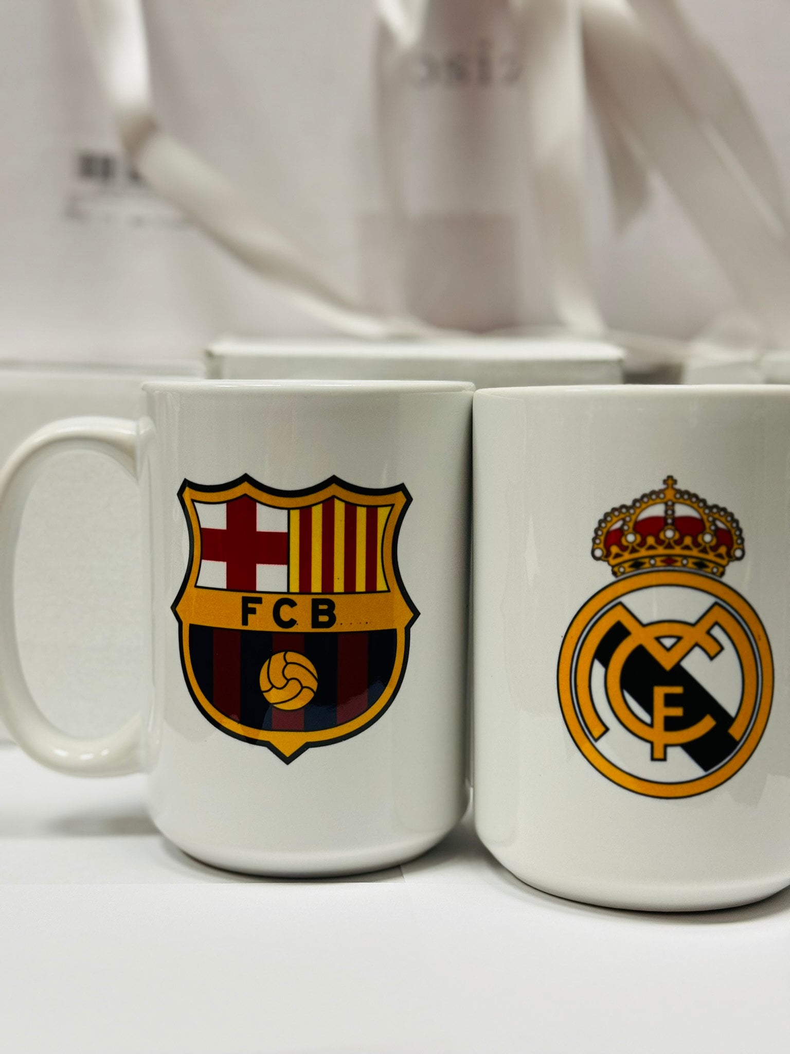 Exclusive 15 Oz Ceramic Soccer Mug for Real Madrid and FC Barcelona ...