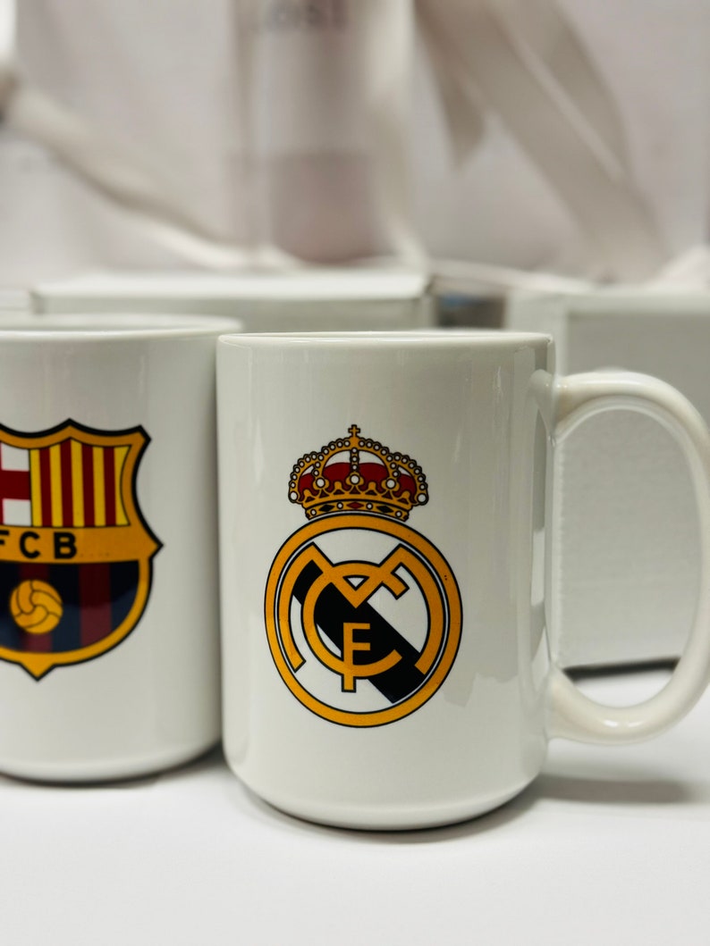 Exclusive 15 Oz Ceramic Soccer Mug for Real Madrid and FC Barcelona ...