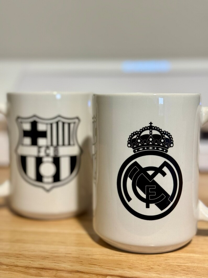 Exclusive Black Logo 15 Oz Ceramic Soccer Mug for Real Madrid and FC ...