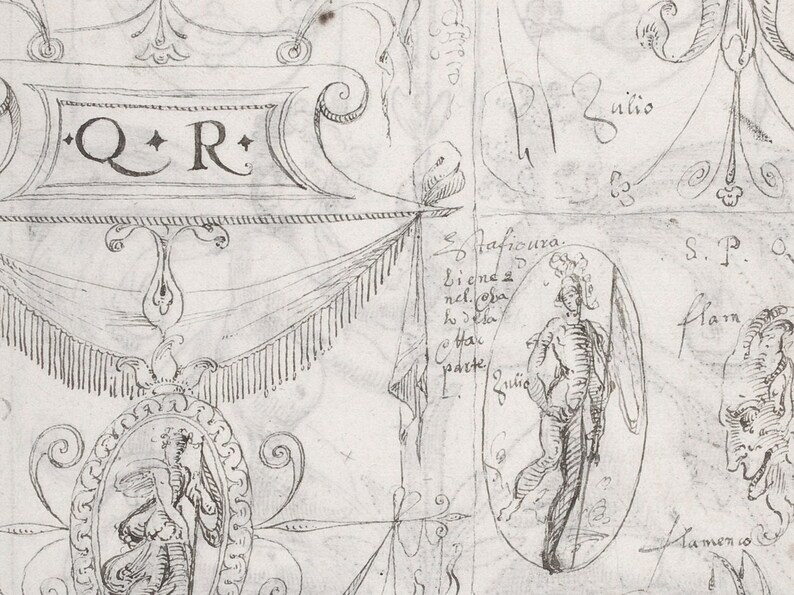 Antique Pilaster Ornament Design Poster Italian Architecture Sketch ...