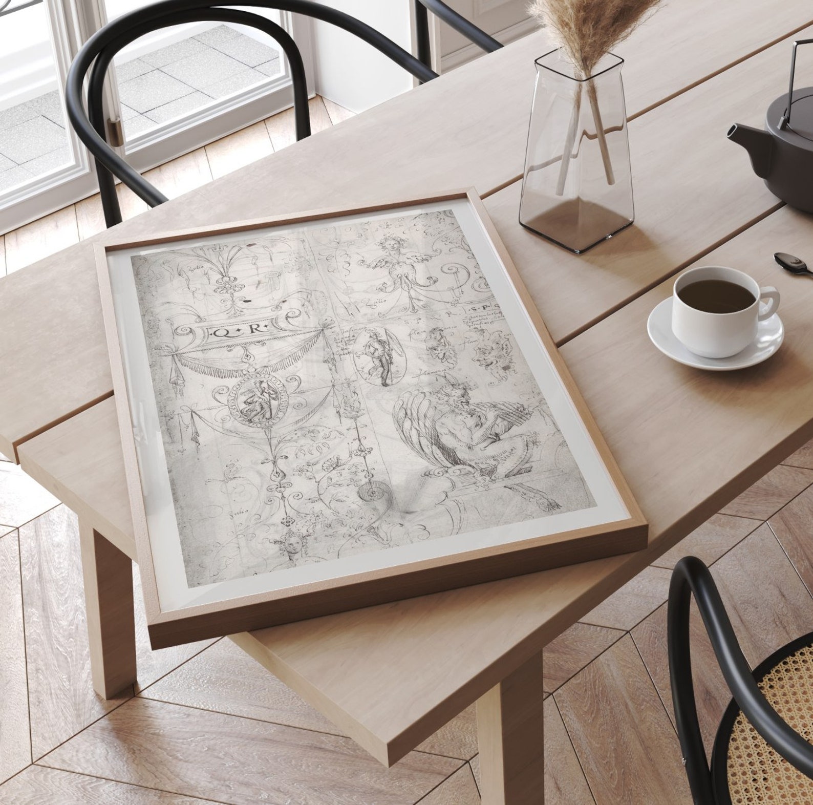 Antique Pilaster Ornament Design Poster Italian Architecture Sketch ...