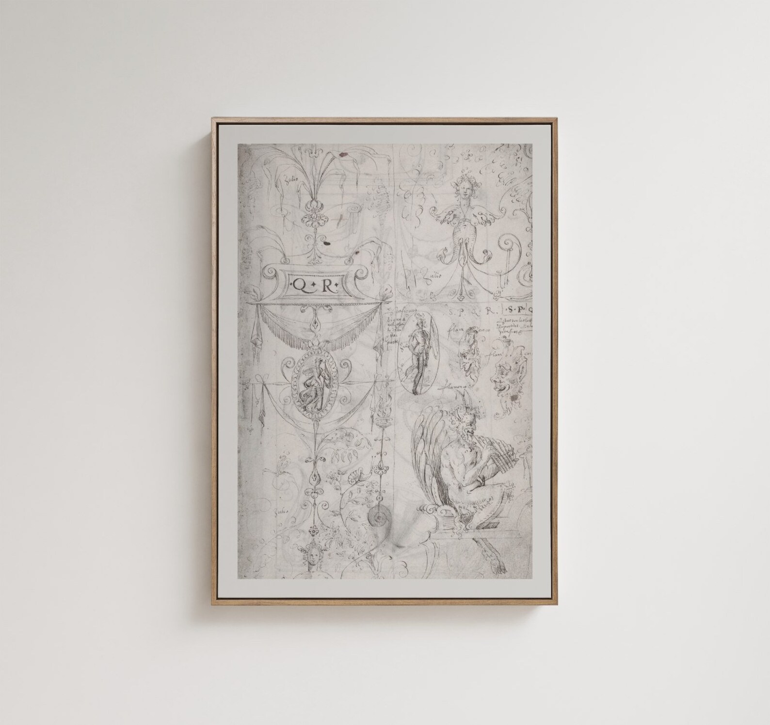 Antique Pilaster Ornament Design Poster Italian Architecture Sketch ...