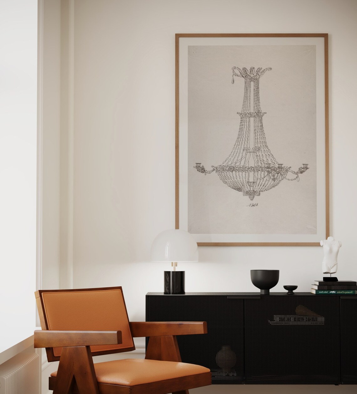 Antique Chandelier Design Poster Vintage Light Fitting Wall Art Luxury ...