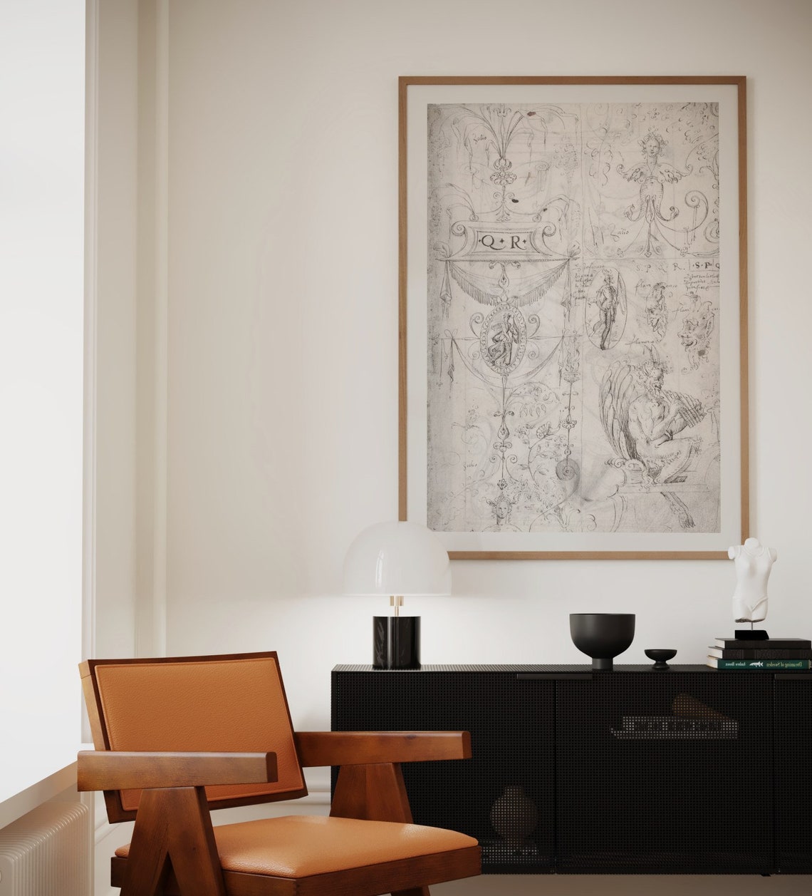 Antique Pilaster Ornament Design Poster Italian Architecture Sketch ...