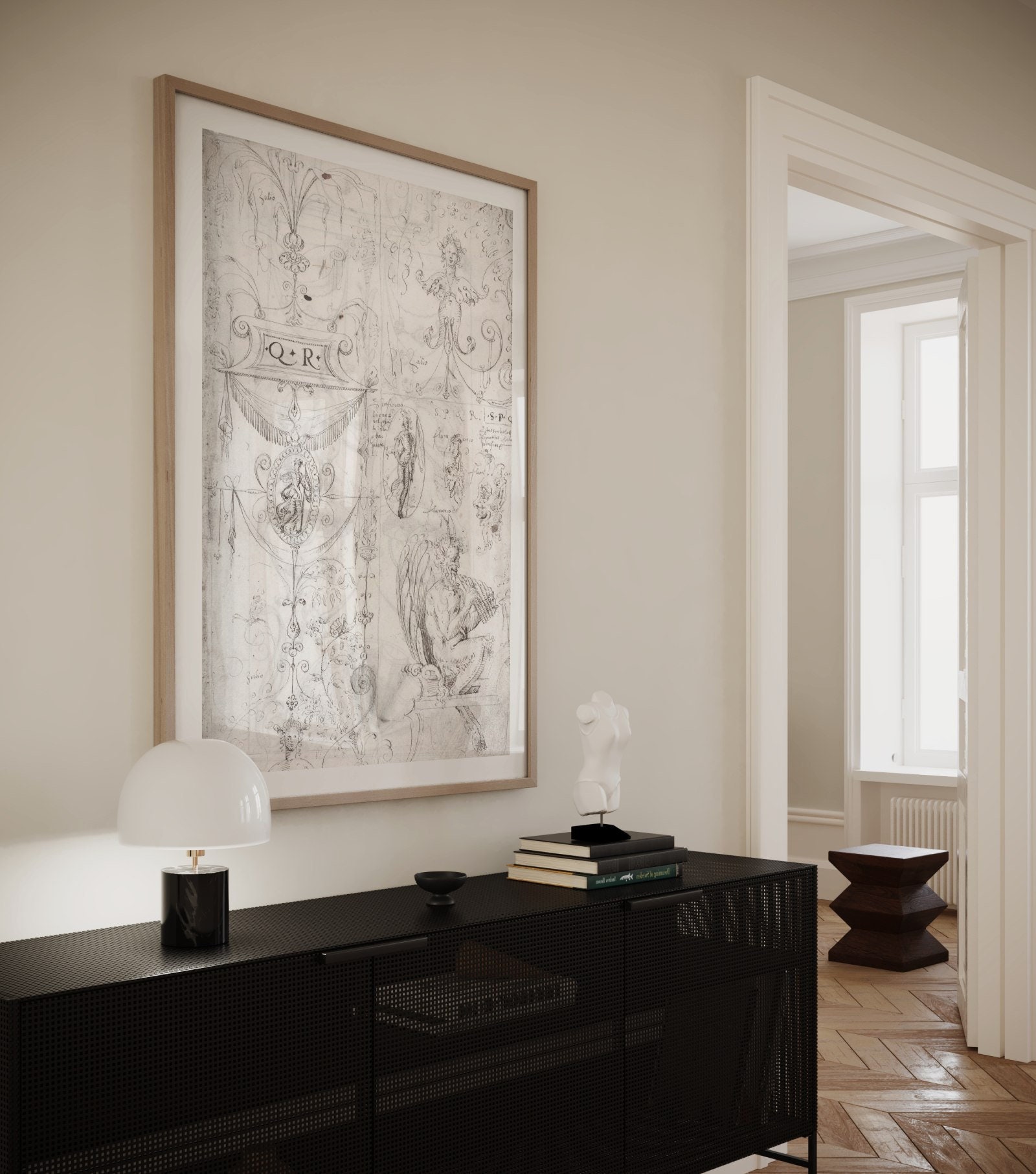 Antique Pilaster Ornament Design Poster Italian Architecture Sketch ...