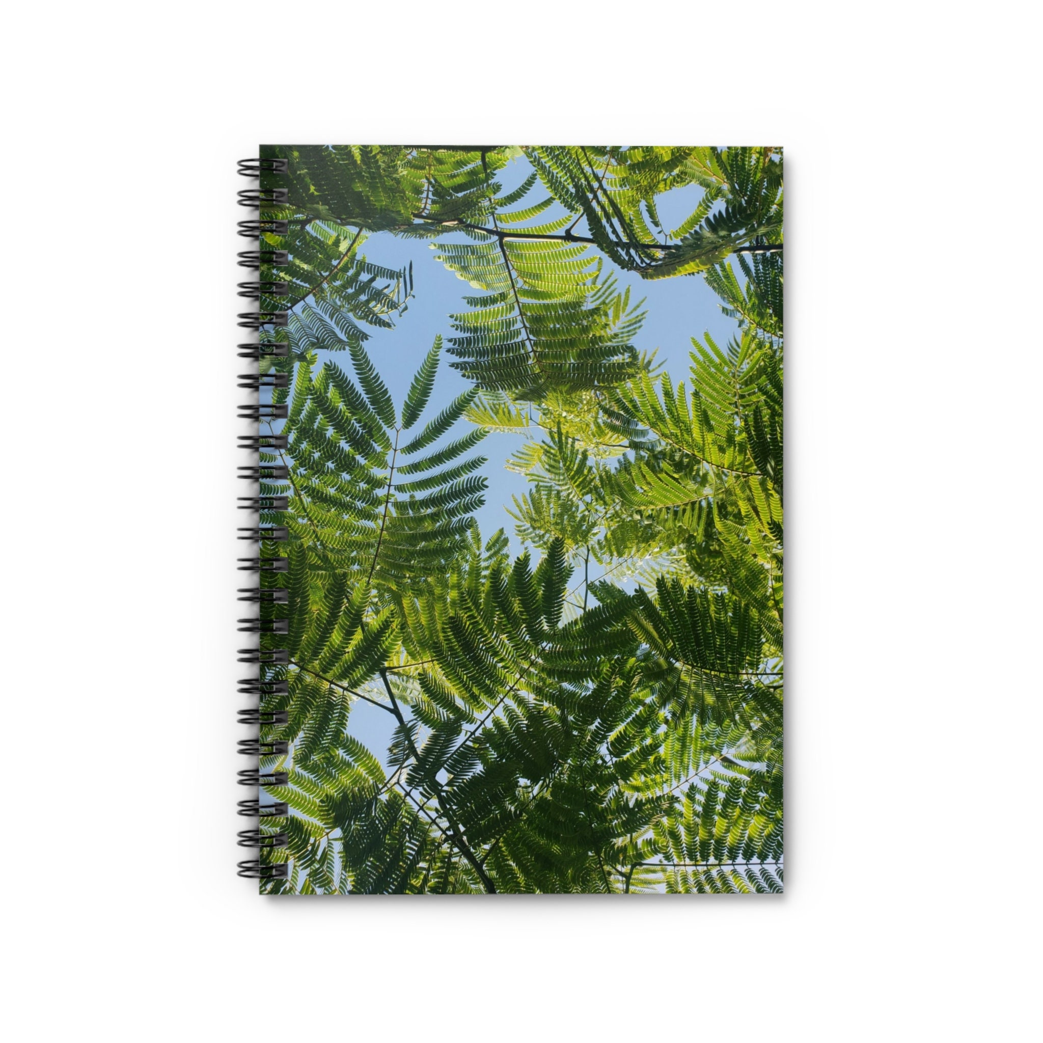 Spiral Notebook Garden Themed Green Foliage Blue Sky Relaxing Zen ...