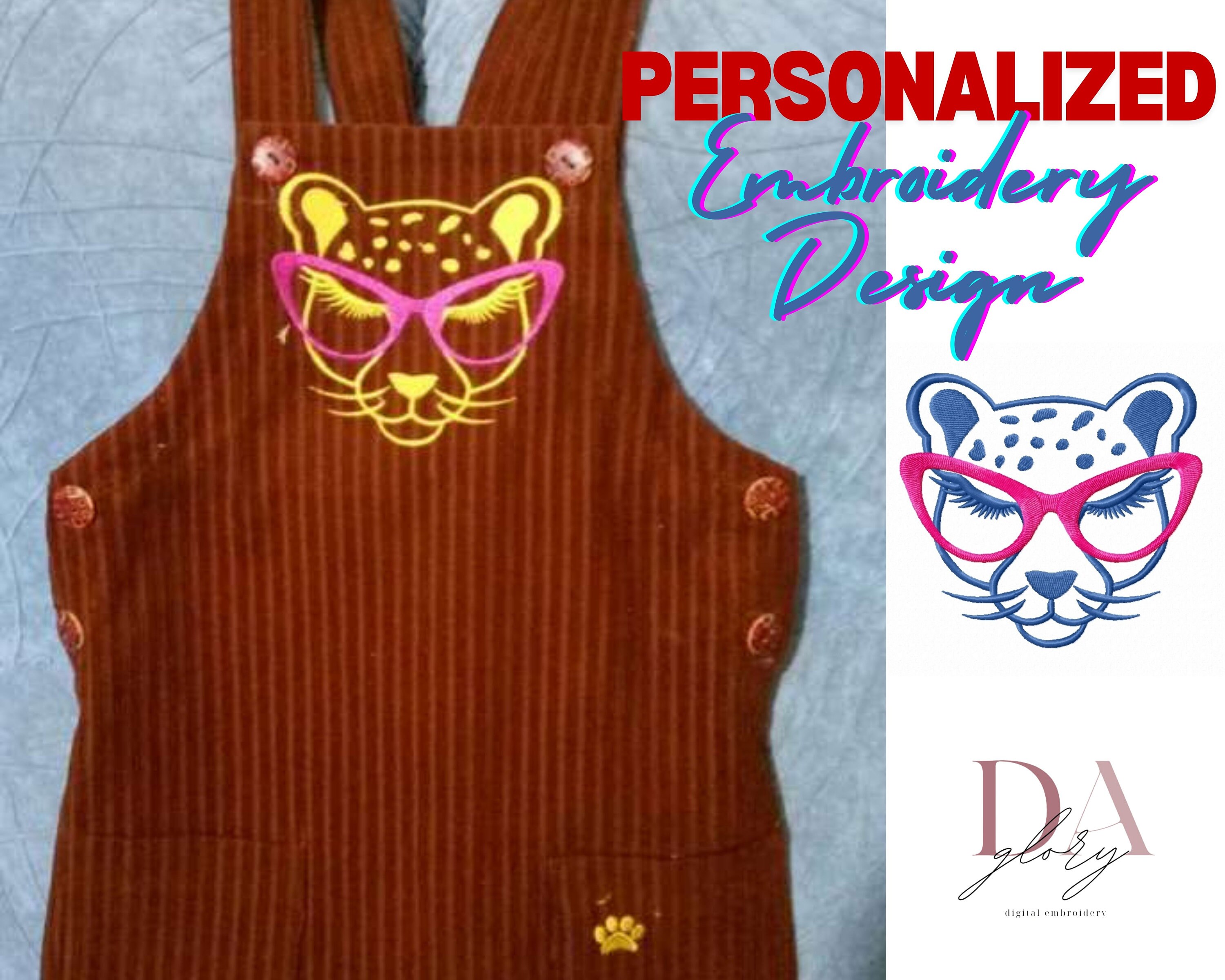 Cheetah Embroidery Design, Woodland Animals Machine Embroidery Pattern ...