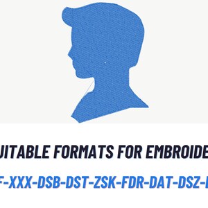 Ken Silhouette Head, Embroidery Design, Instant Download, Machine ...