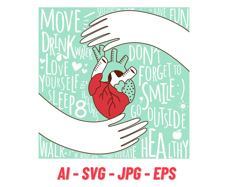 Typology Art, World Health Day, Printable Instant Download, Drawing ...