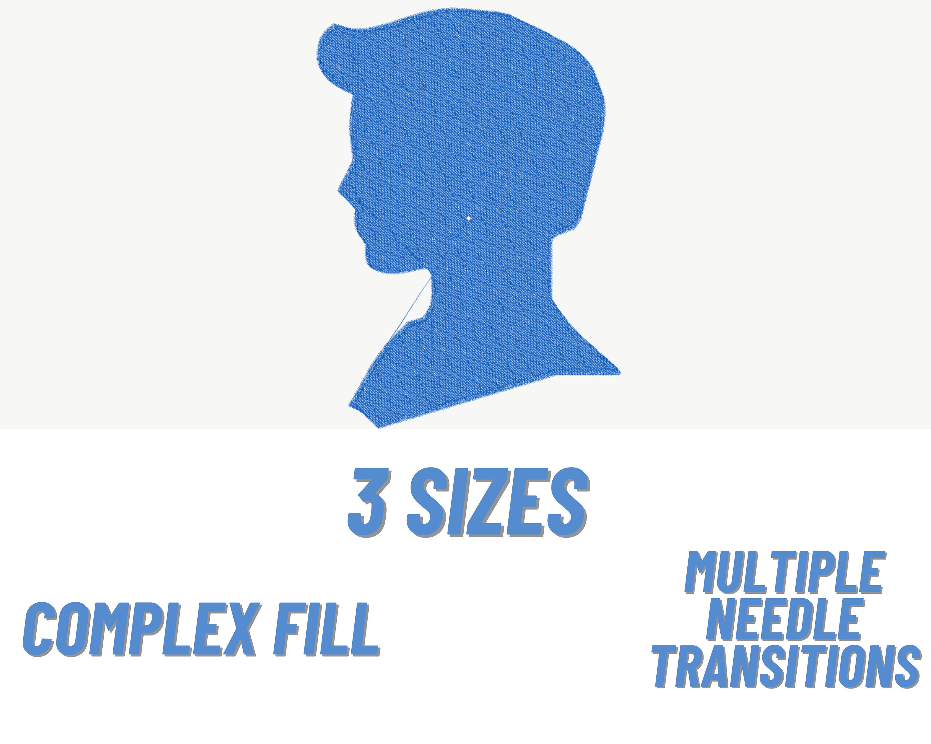 Ken Silhouette Head, Embroidery Design, Instant Download, Machine ...