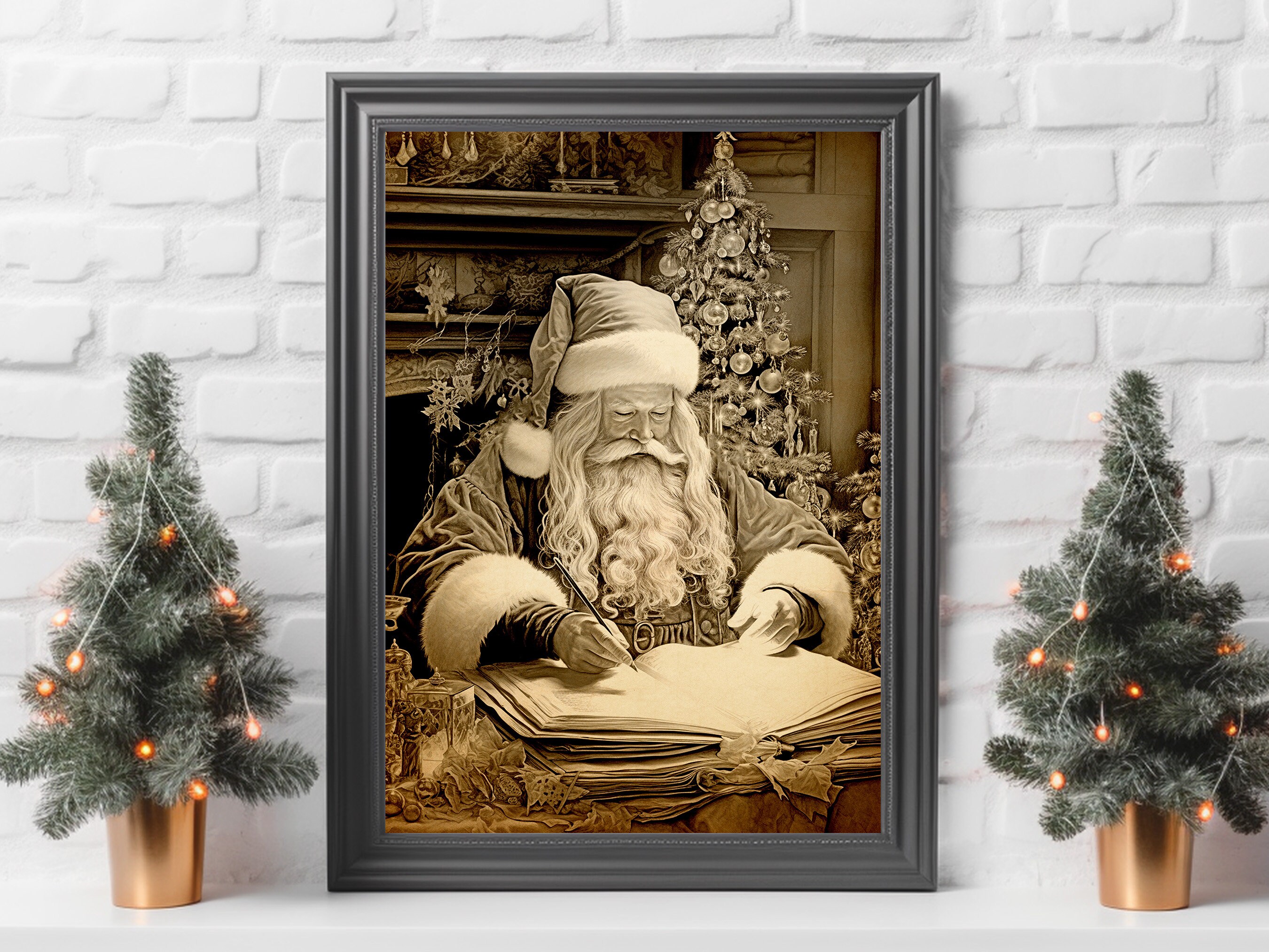 Printable Christmas Wall Art Santa Print Vintage Santa Claus - Etsy