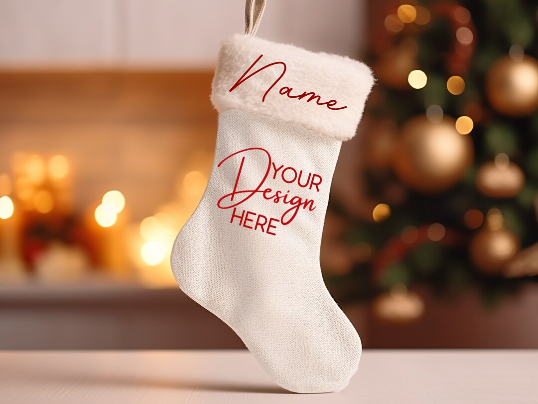 Christmas Stockings Mockup Drawstring Burlap Stocking Bag - Etsy