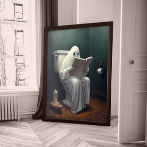 Ghost on Toilet Ghost in Bathroom Print Ghost Digital Print - Etsy