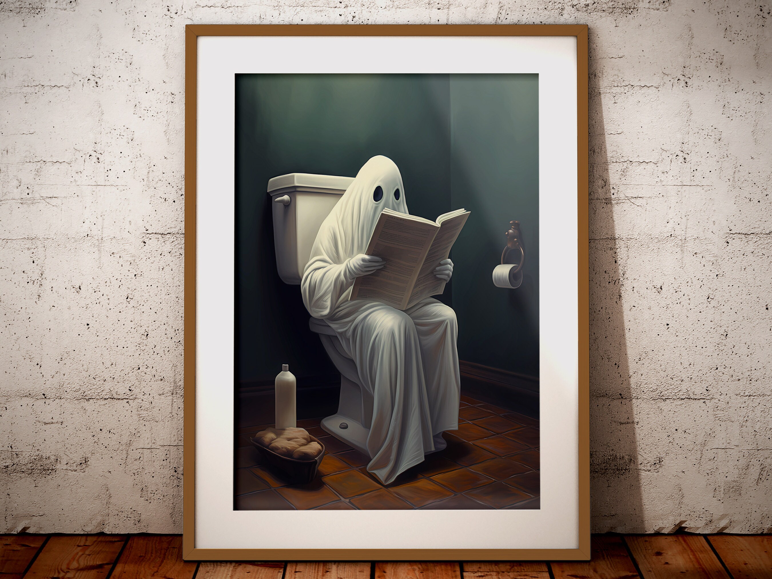 Ghost on Toilet Ghost in Bathroom Print Ghost Digital Print - Etsy