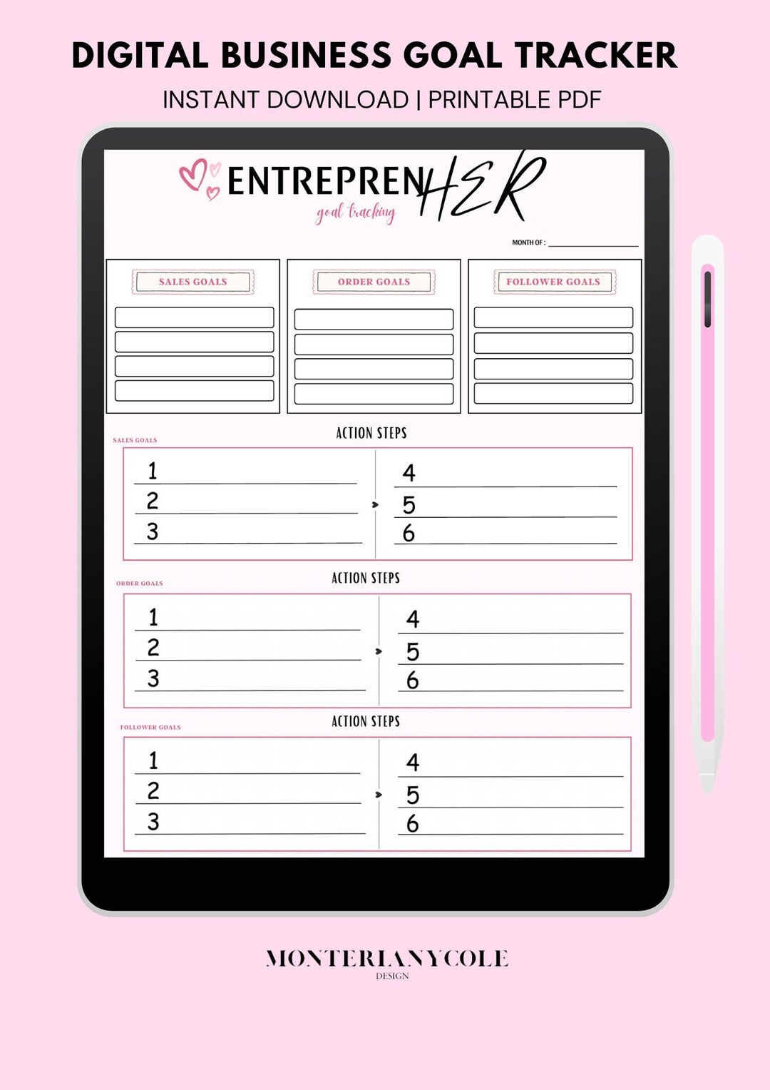 Business Goal Planner Tracker , Goal Setting, Goal Tracker, Goals ...