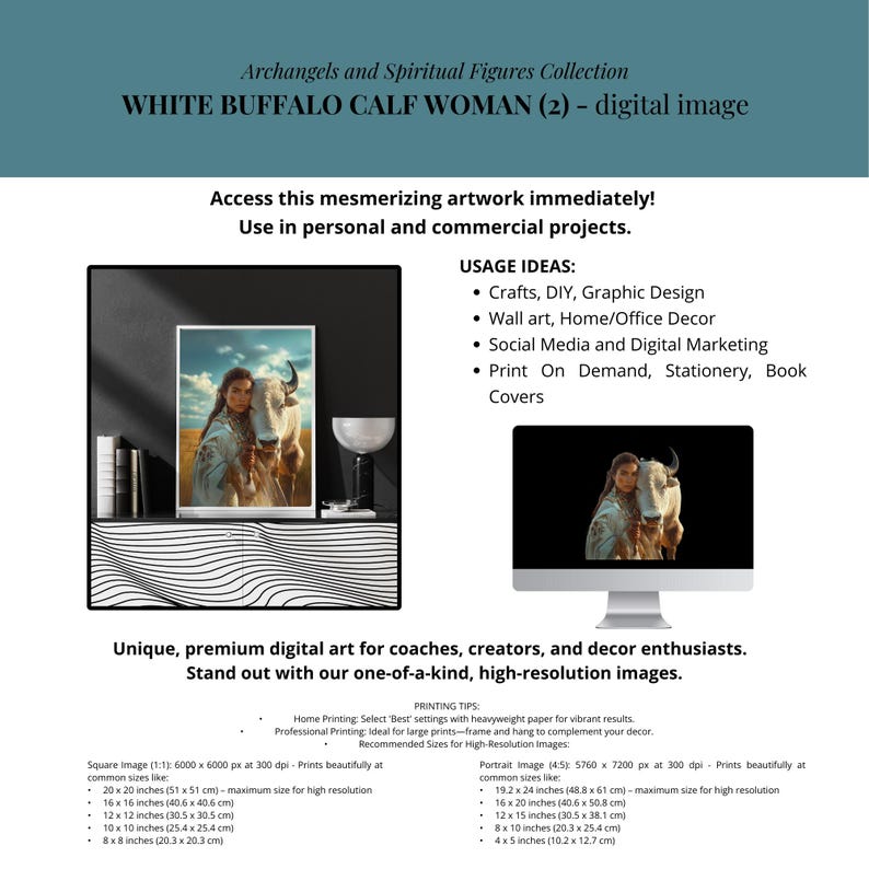 White Buffalo Calf Woman-2, Divine Feminine Portrait, Indigenous Art ...