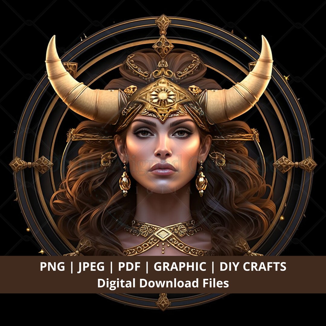 Astro Taurus Goddess Image Bundle Zodiac Sign Print, Astrology Poster ...