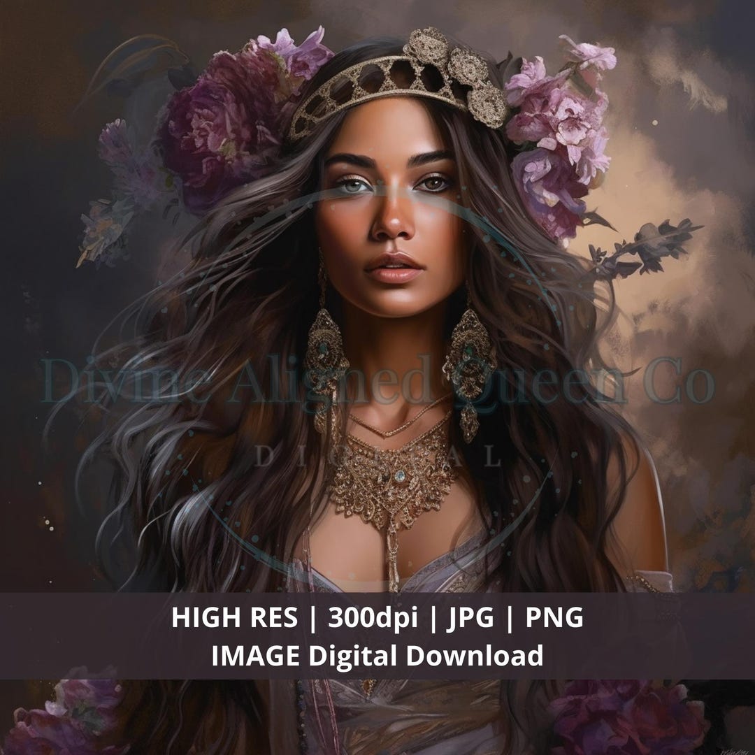 Divine Goddess Digital Art: Divine Feminine Queen Amethyst, for Wall ...