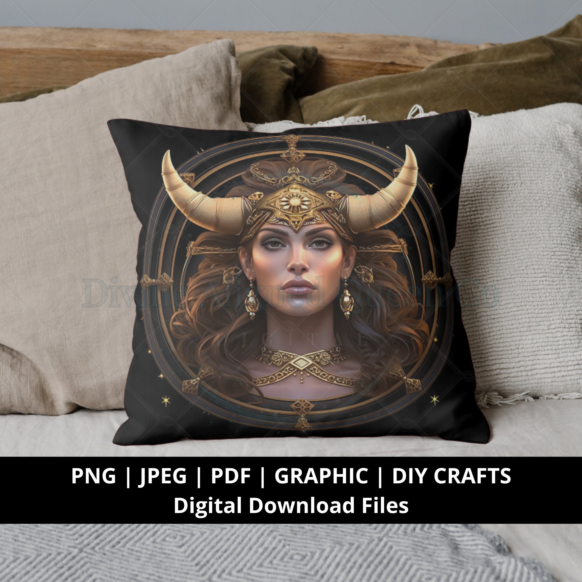 Astro Taurus Goddess Image Bundle Zodiac Sign Print, Astrology Poster ...