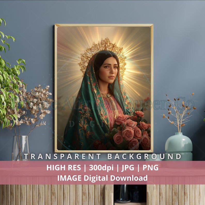 Our Lady of Guadalupe, Divine Feminine Portrait, Digital Art for DIY ...