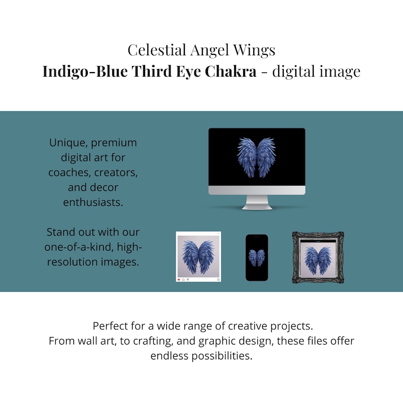 Indigo Blue Angel Wings: Third Eye Chakra Art (digital Image) - Etsy