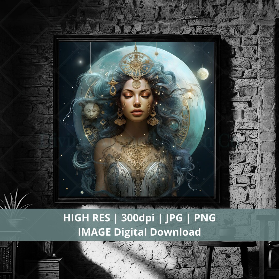 Astro Cancer Goddess, Divine Feminine Art, PNG JPG Digital Image, Home ...