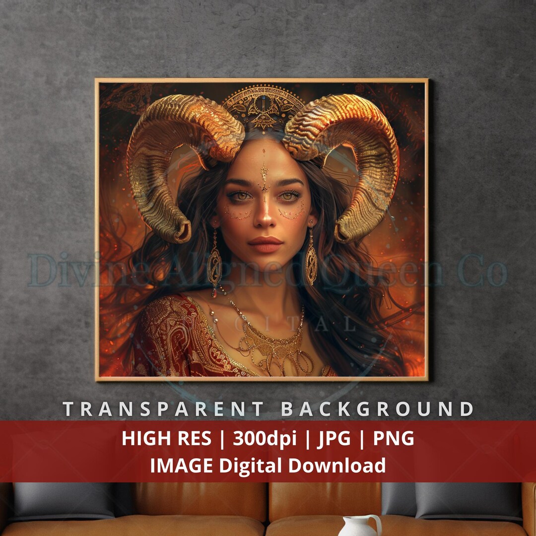 Aries Astrology Goddess: Divine Feminine Zodiac Art for Wall Decor, DIY ...