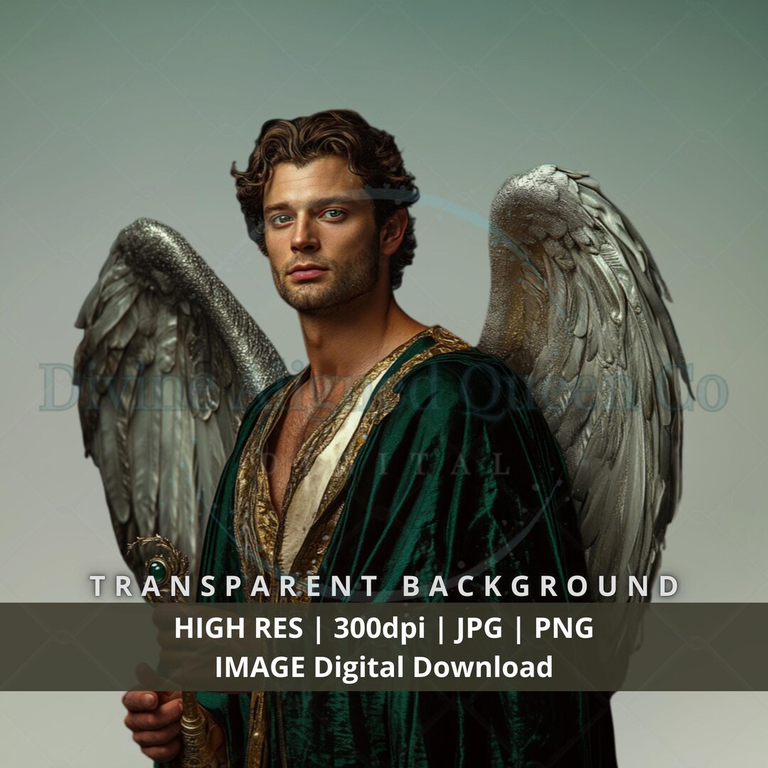 Archangel Raphael Art: Divine Healing Illustration (PNG JPG Digital ...