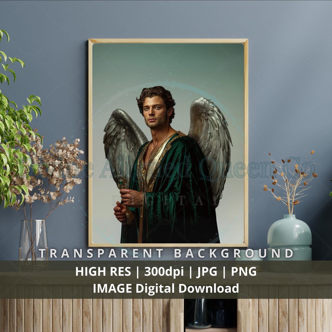 Spiritual Archangel Raphael, Divine Art, PNG JPG Digital Image, Wall ...