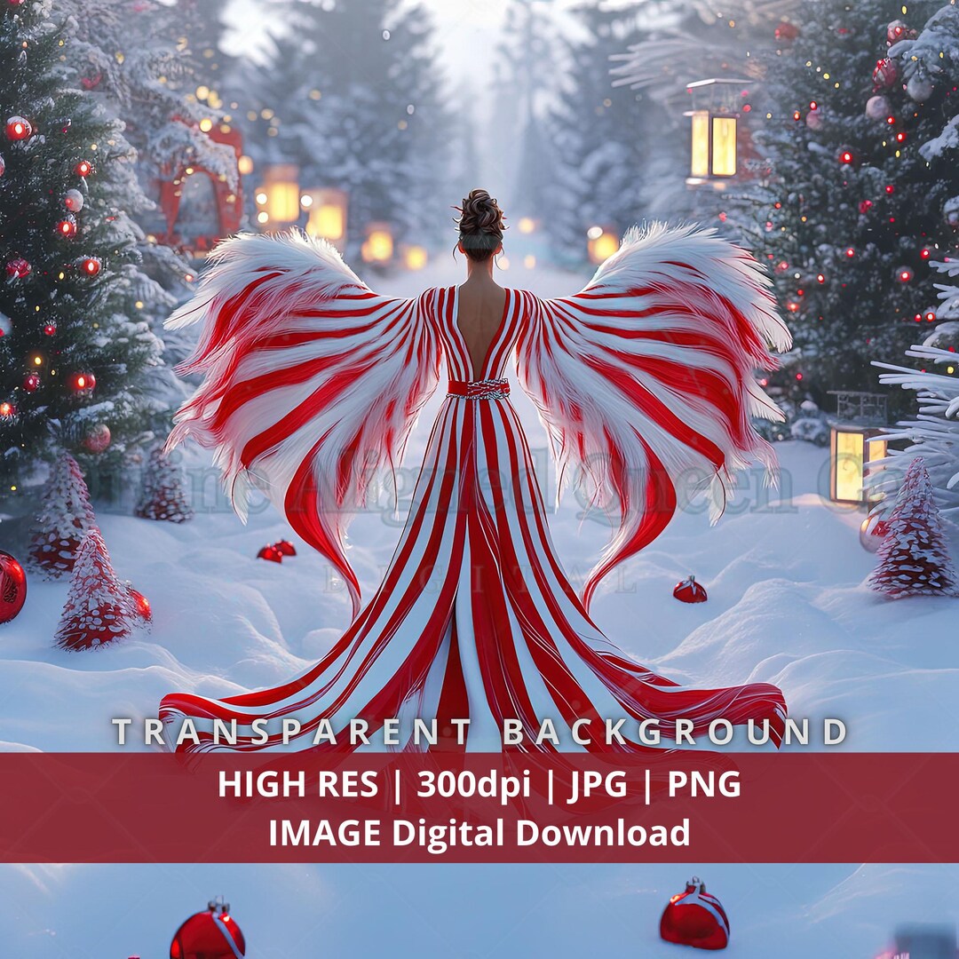 Christmas Angel Goddess Art: Candy Cane Queen Digital Download - Etsy