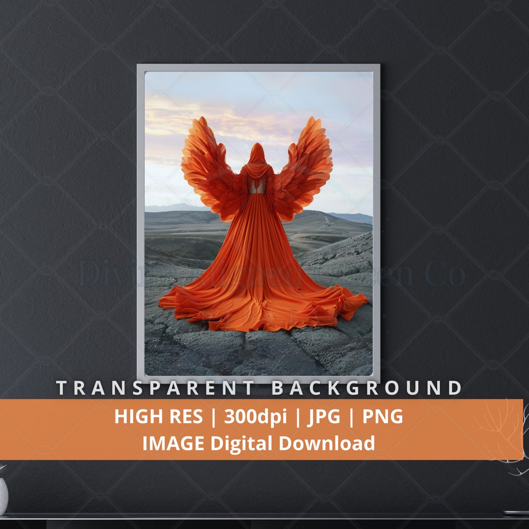 Goddess Angel Wings - Orange Sacral Chakra, Divine Feminine Art, PNG ...