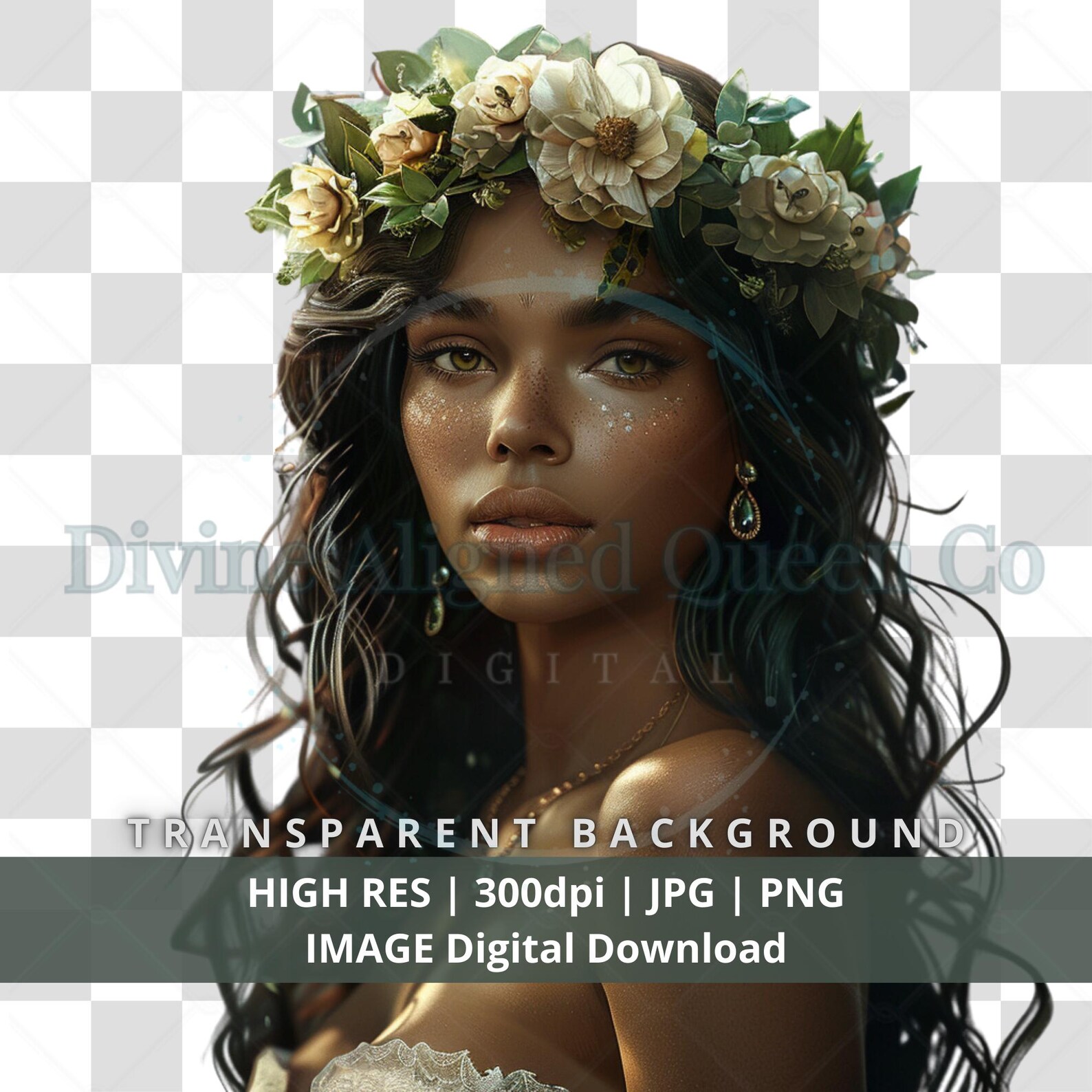 Divine Feminine Rhyolite Queen Goddess Art | Digital PNG JPG for Home ...
