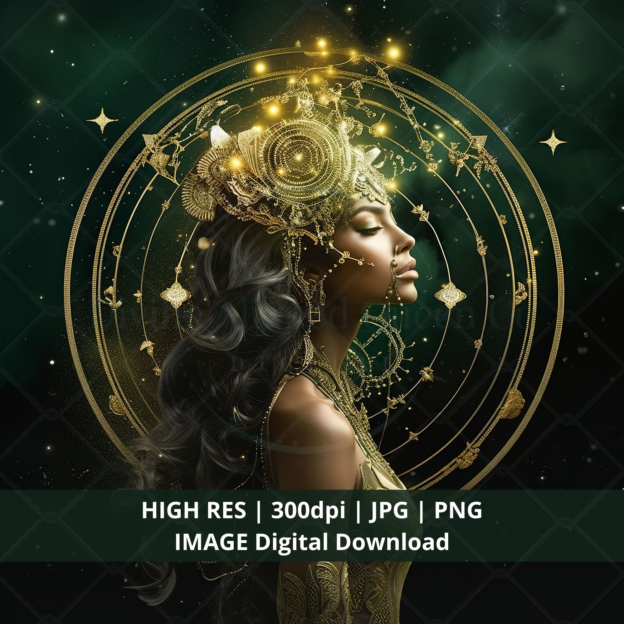 Astro Virgo Goddess, Divine Feminine Art, PNG JPG Digital Image, Home ...