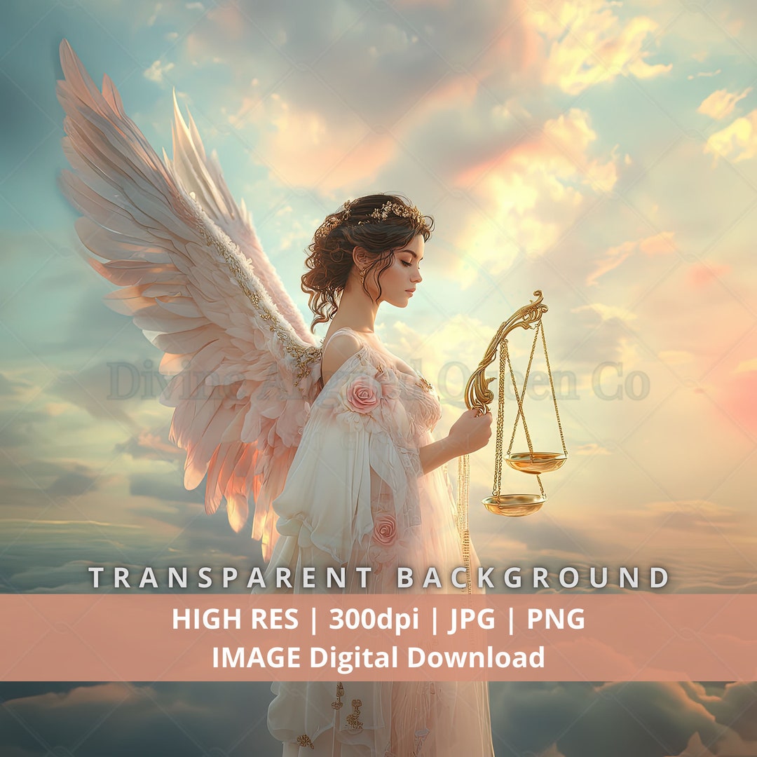 Libra Astrology Angel Goddess, Divine Feminine Art, PNG Digital Image ...