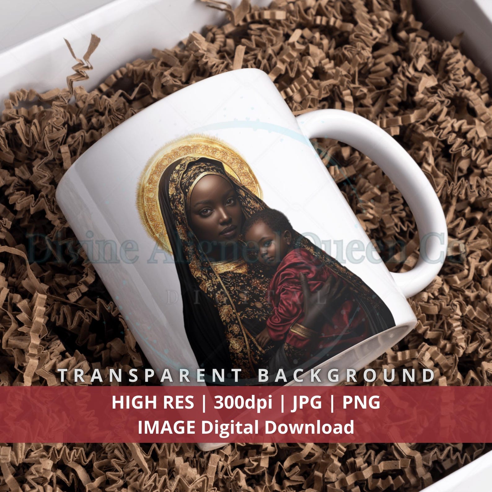 The Black Madonna and Baby Jesus, Divine Feminine Portrait, Digital Art ...