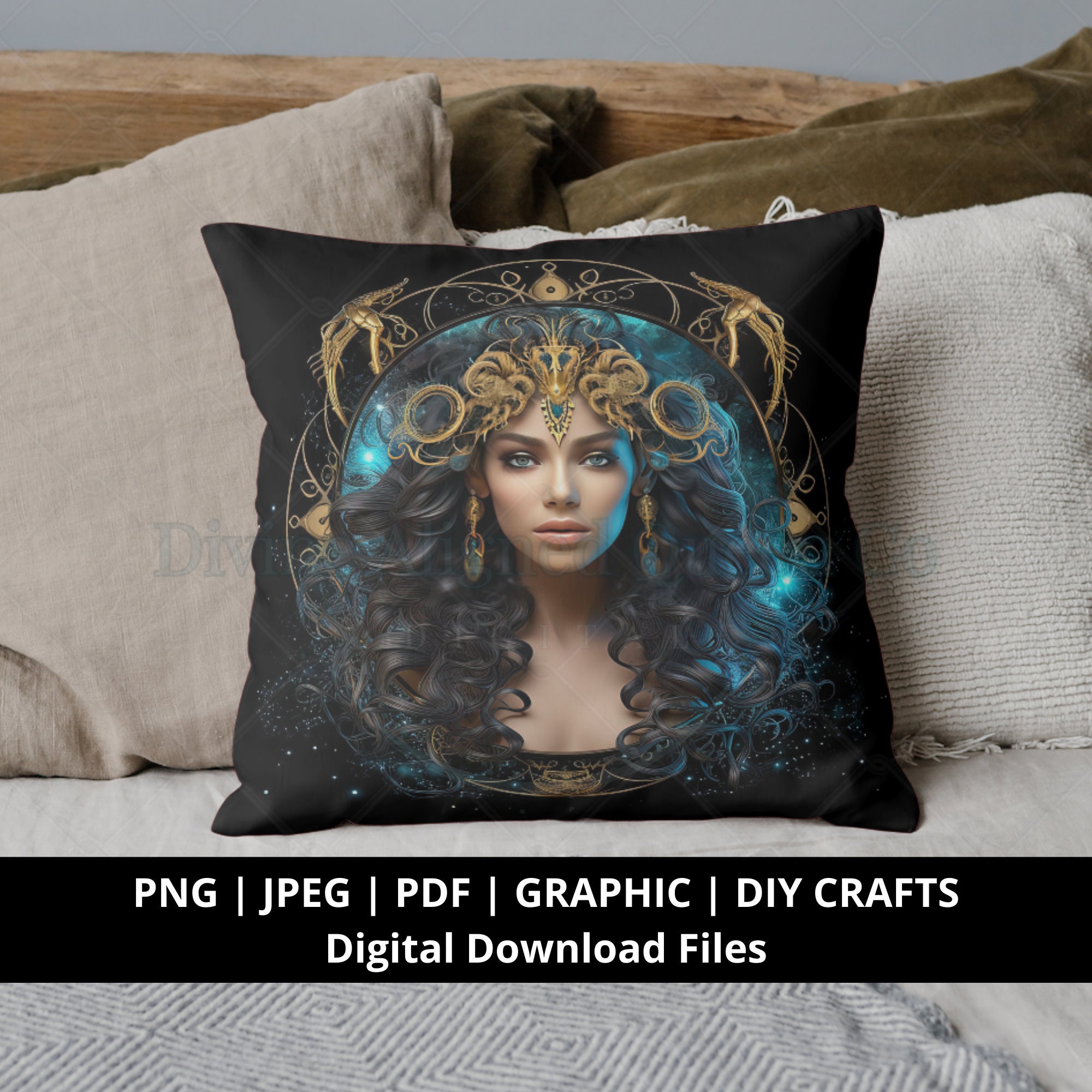 Astro Scorpio Goddess Image Bundle Zodiac Sign Print, Astrology Poster ...