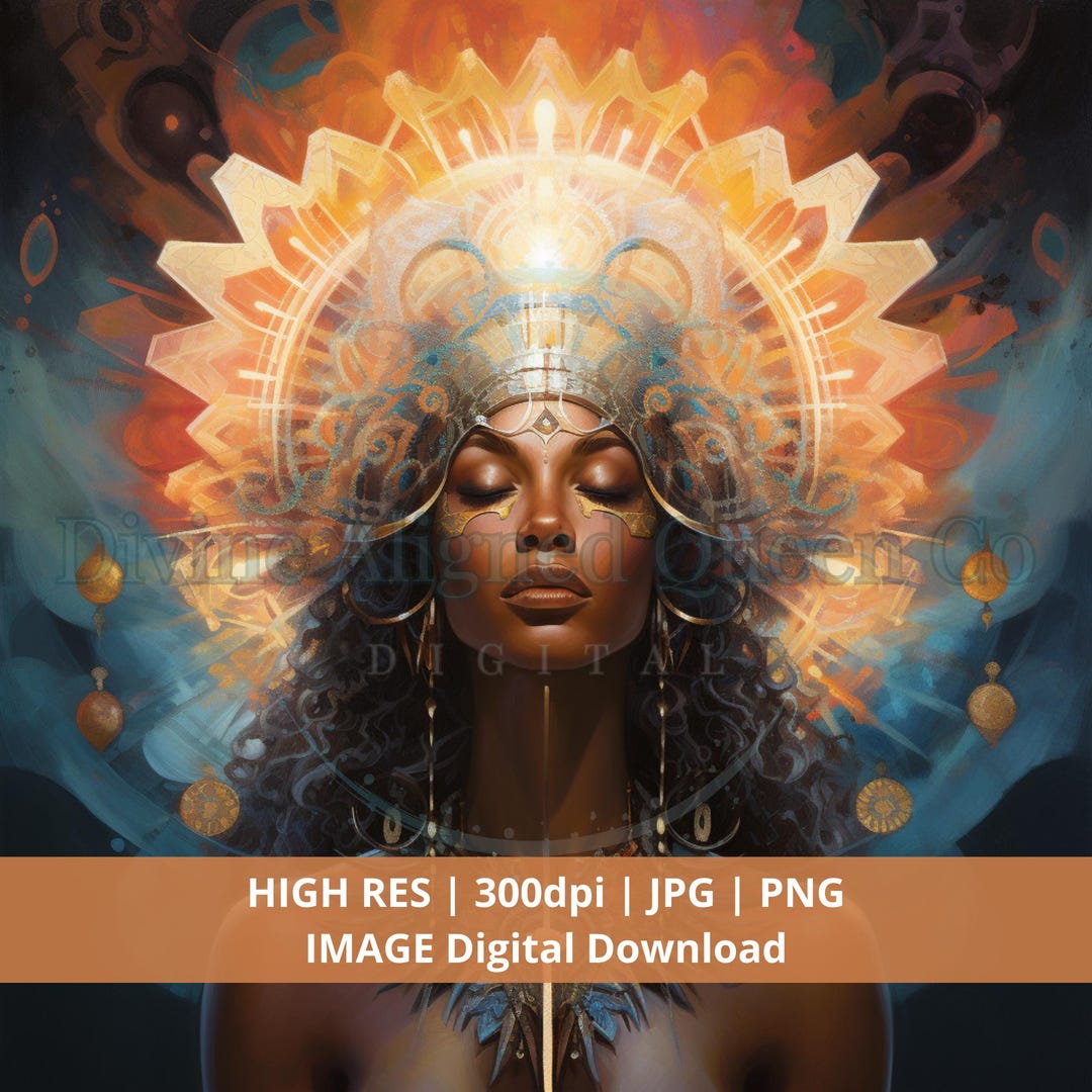Divine Goddess Digital Art: Divine Feminine Queen of Rebirth, for Wall ...
