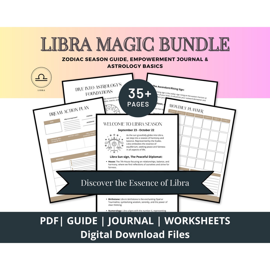 Libra Magic PDF Bundle Zodiac Sign Guide, Libra Season Journal ...