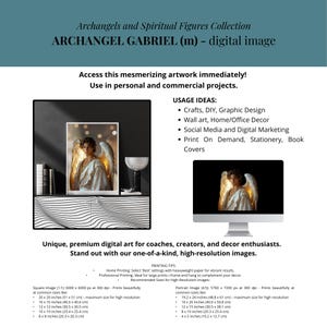 Archangel Gabriel Art: Divine Male Portrait, Sacred Illustration (PNG ...
