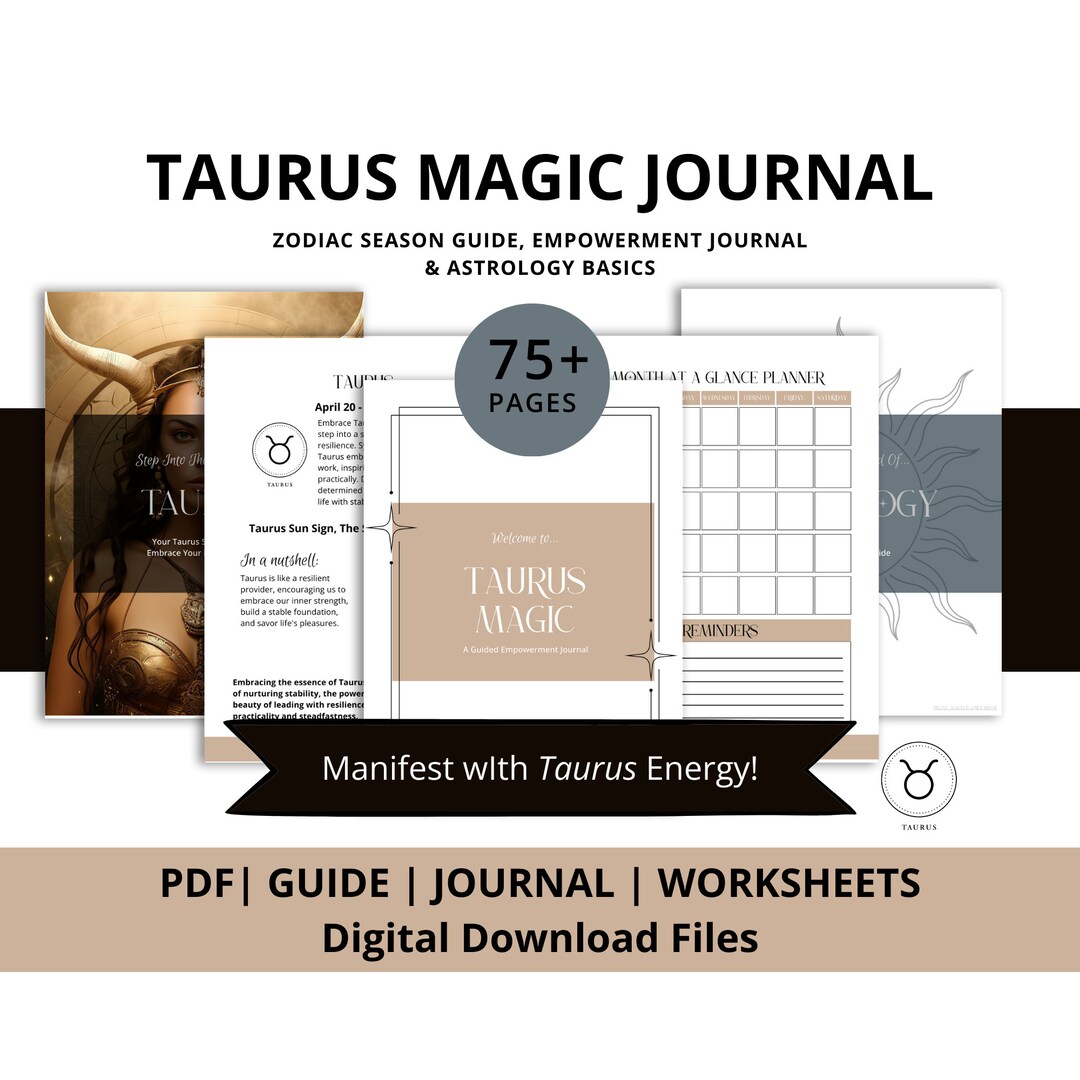 Taurus Magic Empowerment Journal, Astrology Guides, Zodiac Season ...