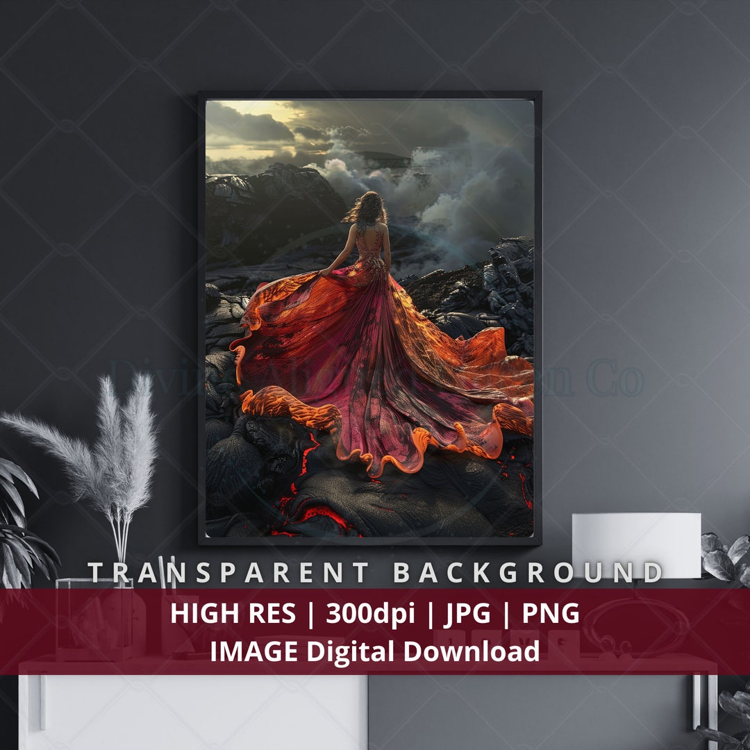 Glam Goddess Ember Empress Art, Divine Feminine Digital Image (PNG JPG ...