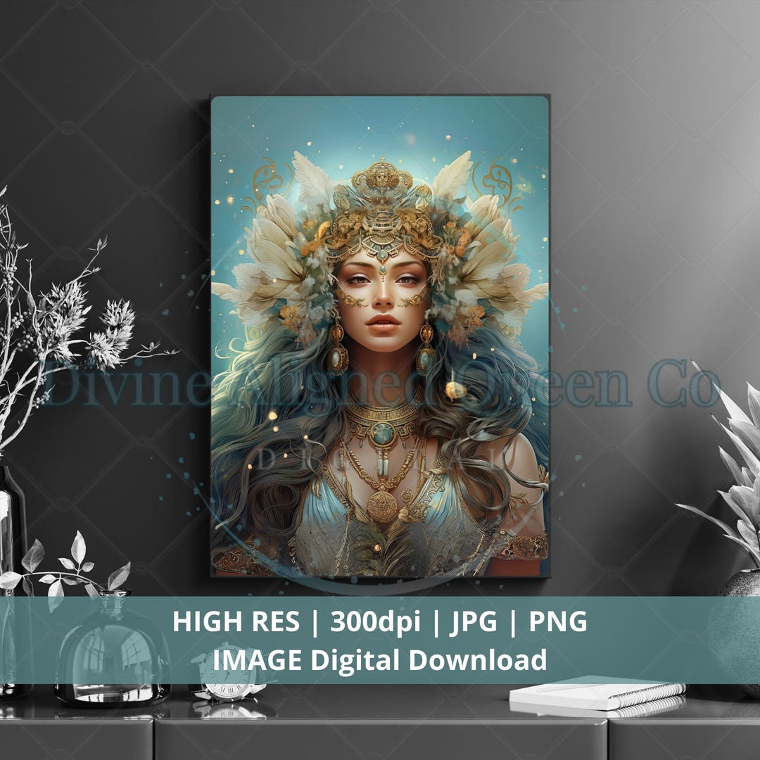 Ethereal Winter Goddess Art: Nordic Divine Feminine (digital PNG, JPG ...